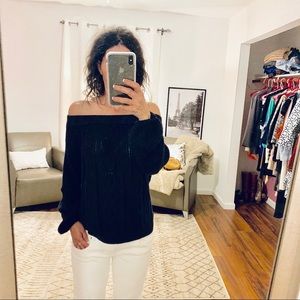 Soho | Sweaters | Soho Navy Cable Knit Off Shoulder Sweater Small ...